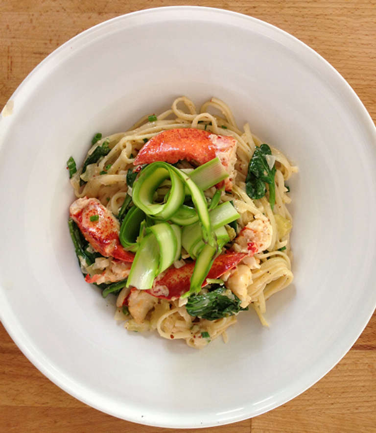 Linguine Delverde au homard, sauce crémeuse citronnée - TrancheDePain.com